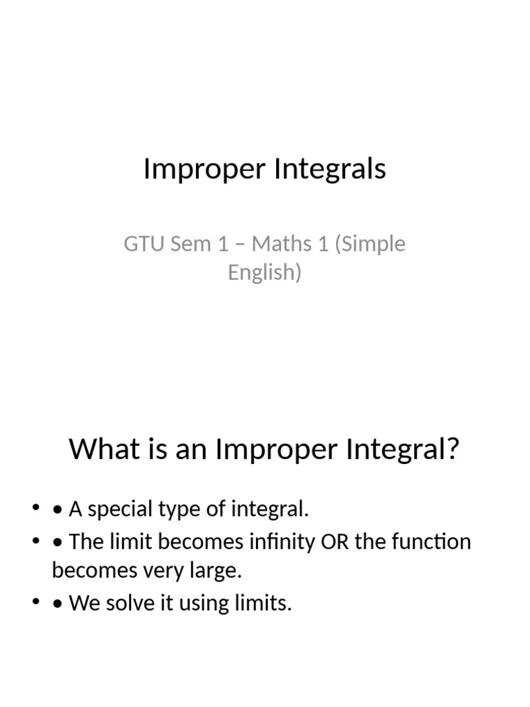 Improper Integral Expanded | PDF