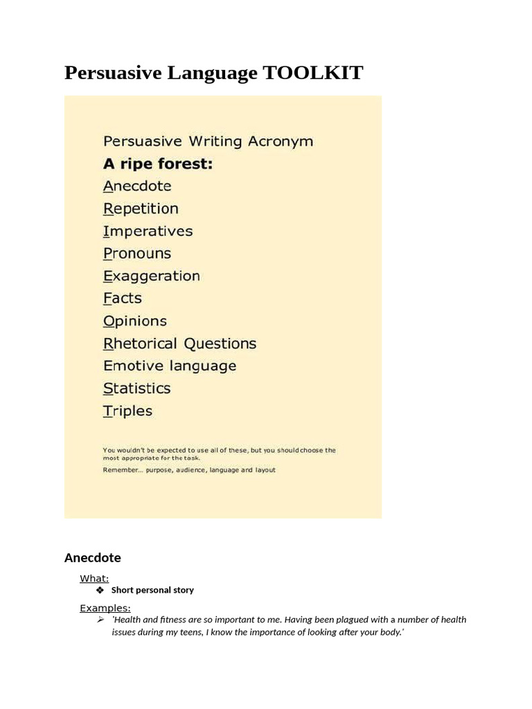 Persuasive Language Techniques Guide | PDF | Rhetoric | Argument
