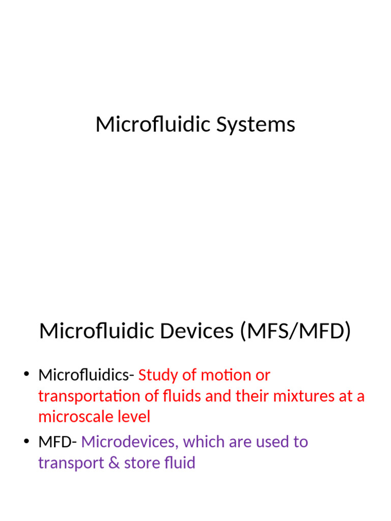 Microfluidic Systems and Applications | PDF | Microfluidics | Liquids