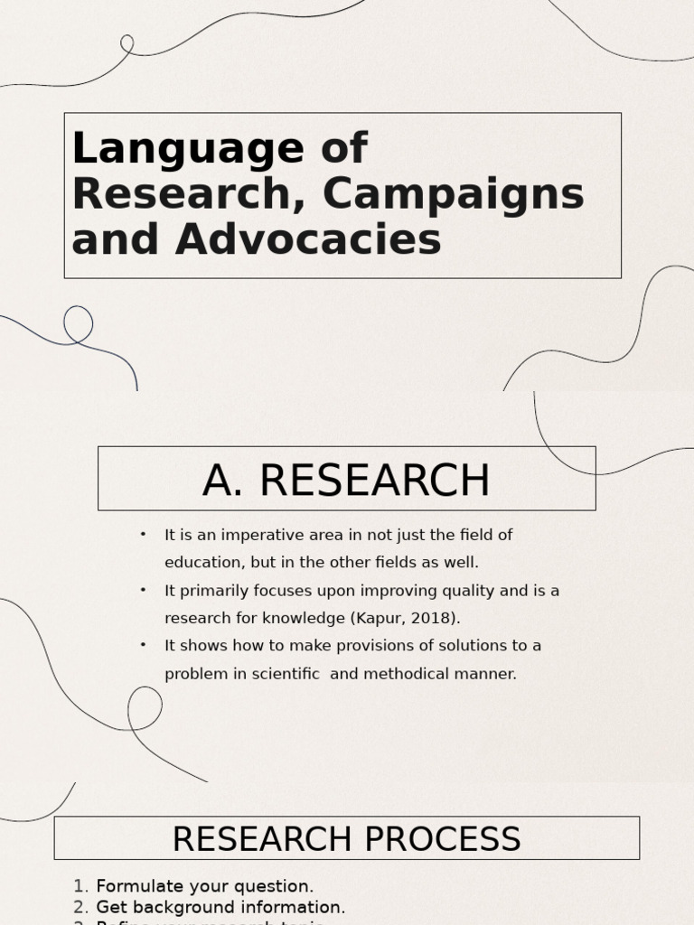 Language of Research, Campaign, and Advocacies | PDF | Information ...