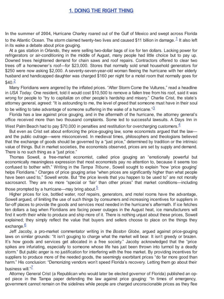 Chapter 1 - Michael J. Sandel - Justice - What's The Right Thing To Do ...