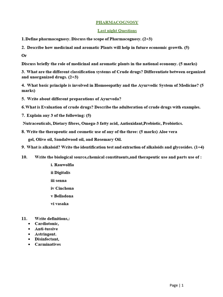 Last Night Question Cognosy 2025 | PDF