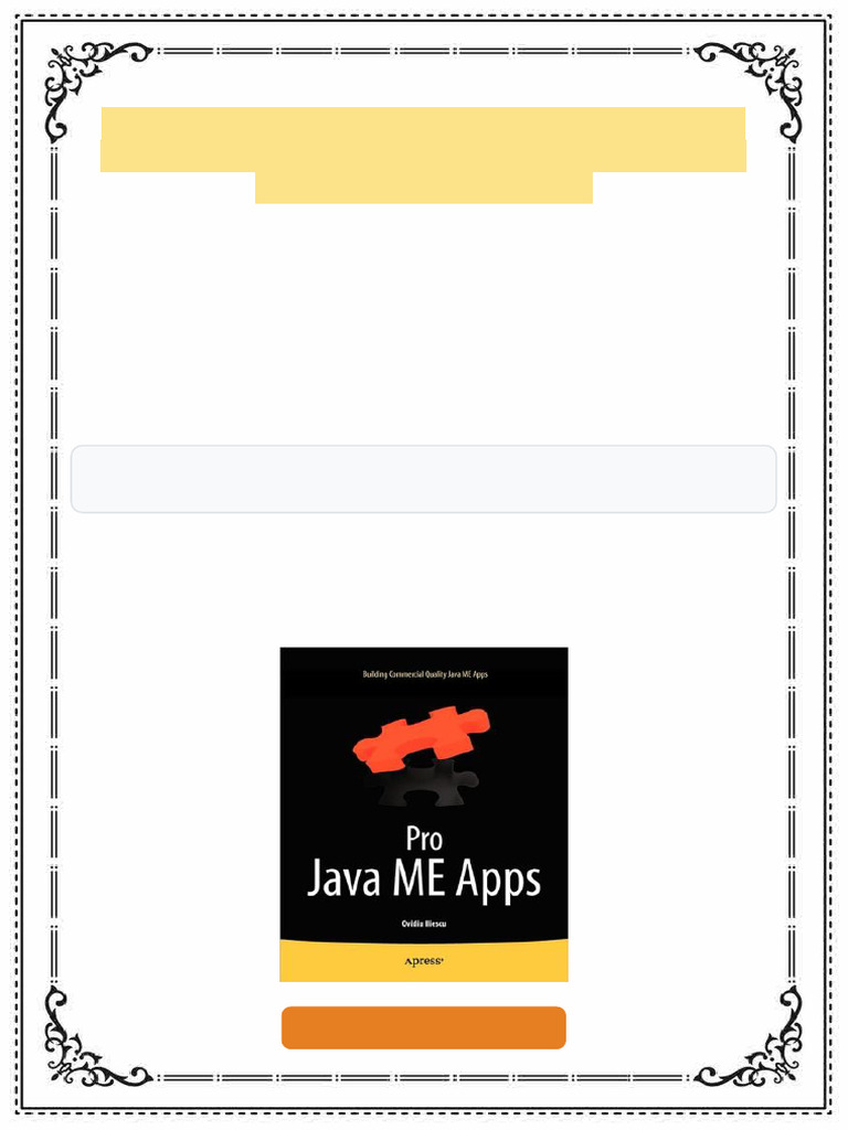 Pro Java ME Apps Building Commercial Quality Java ME Apps Iliescu ...