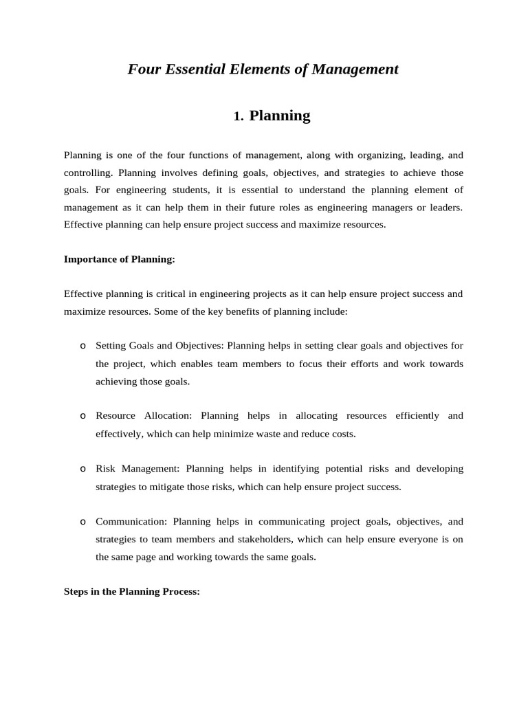 Lecture 2. Four Elements of Management | PDF | Leadership | Risk Management