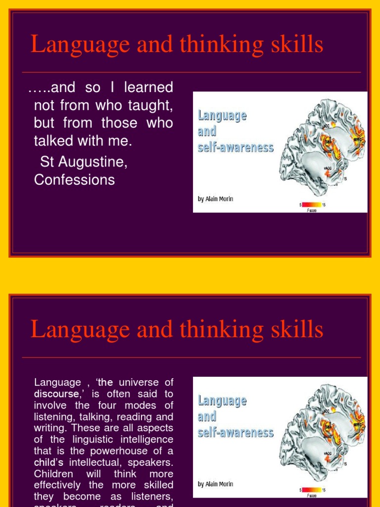 Language and Thinking Skills | PDF | Thought | Learning
