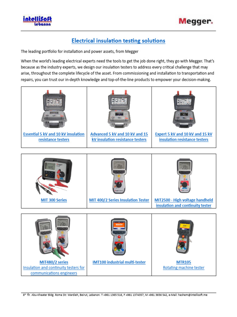 Electrical Insulation Testing Solutions | PDF
