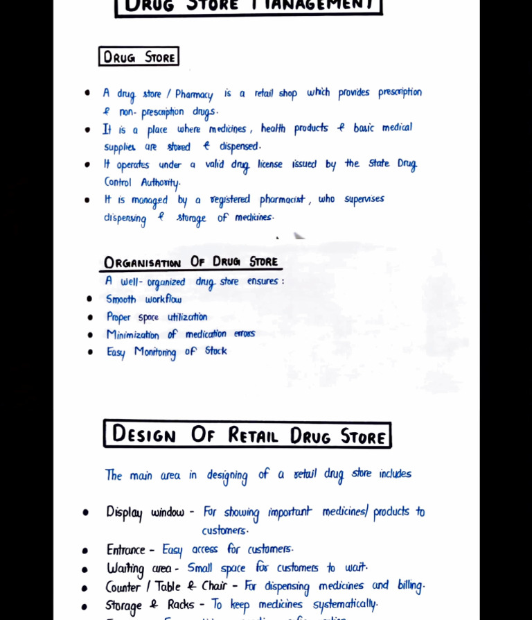 Drug Store Management - Pharmacy Practice | PDF