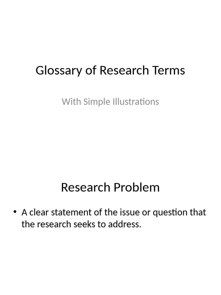 Research Terms Glossary with Illustrations | PDF