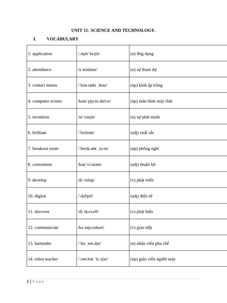 Unit 11 Science and Technology | PDF
