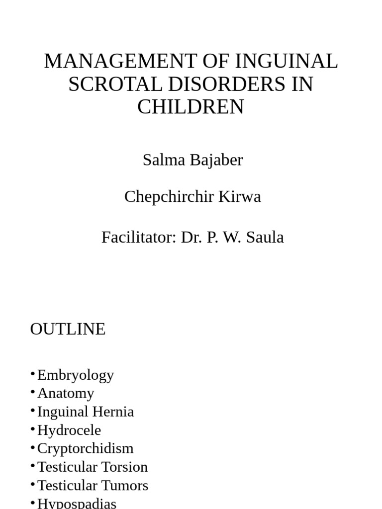 Inguinal Scrotal Disorders in Children-2 | PDF