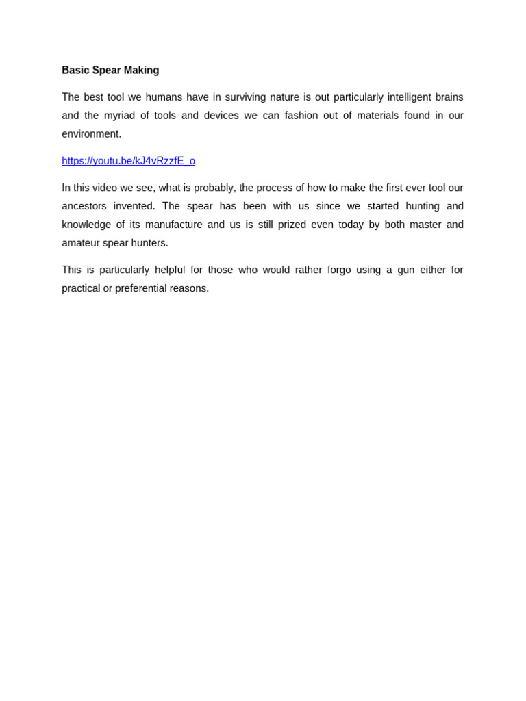 Basic Spear Making | PDF