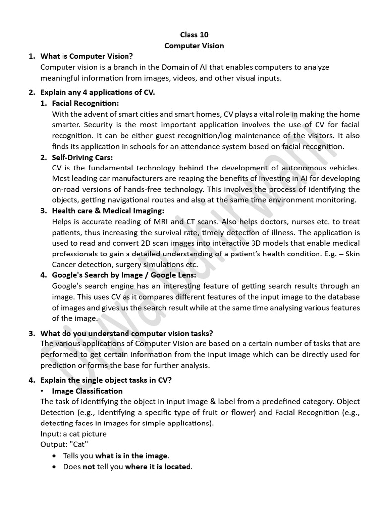 Class 10 CV Questions | PDF | Pixel | Image Resolution