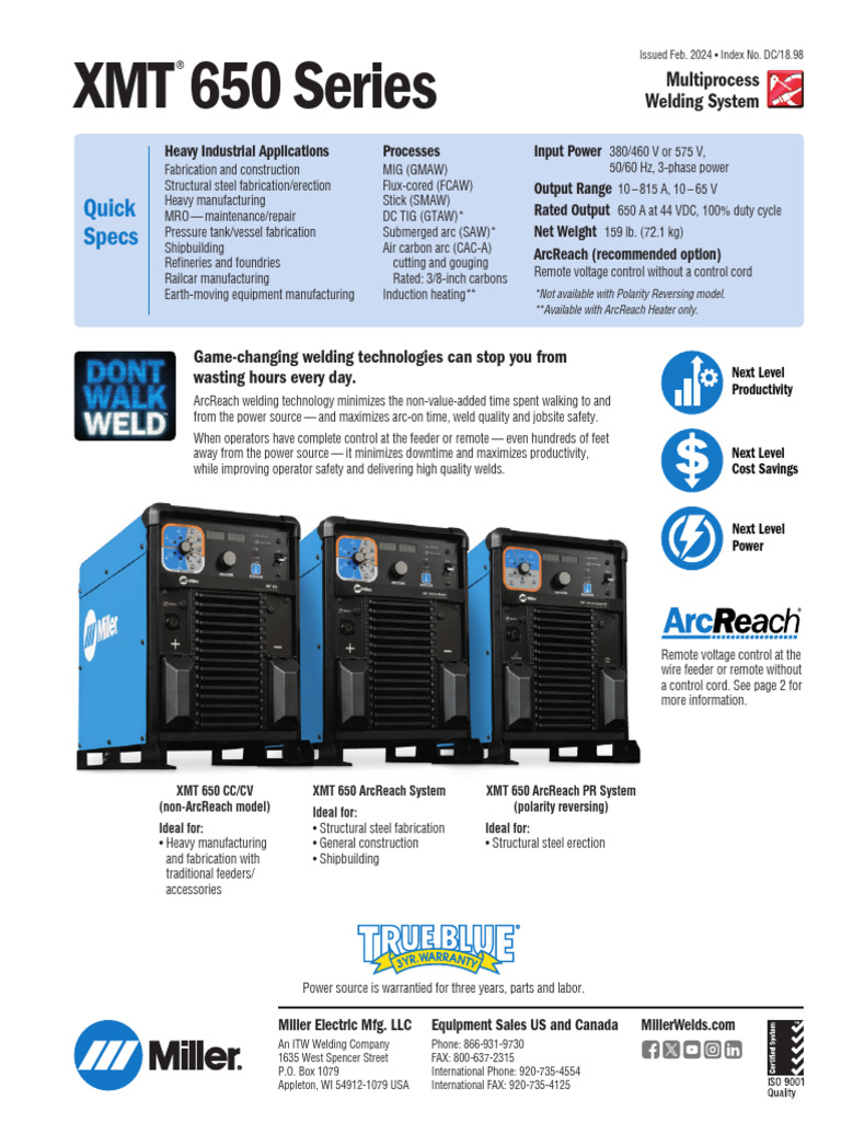 DC18-98 XMT 650 ArcReach Systems - English | PDF | Welding | Construction