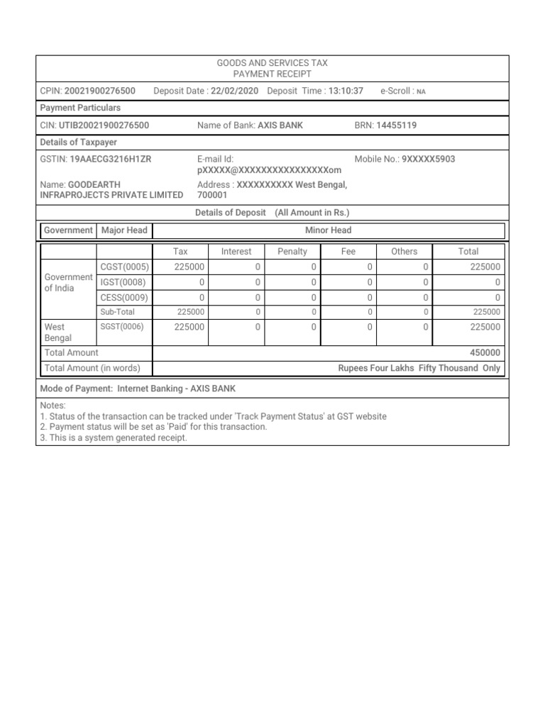 GST Challan Geinfra | PDF