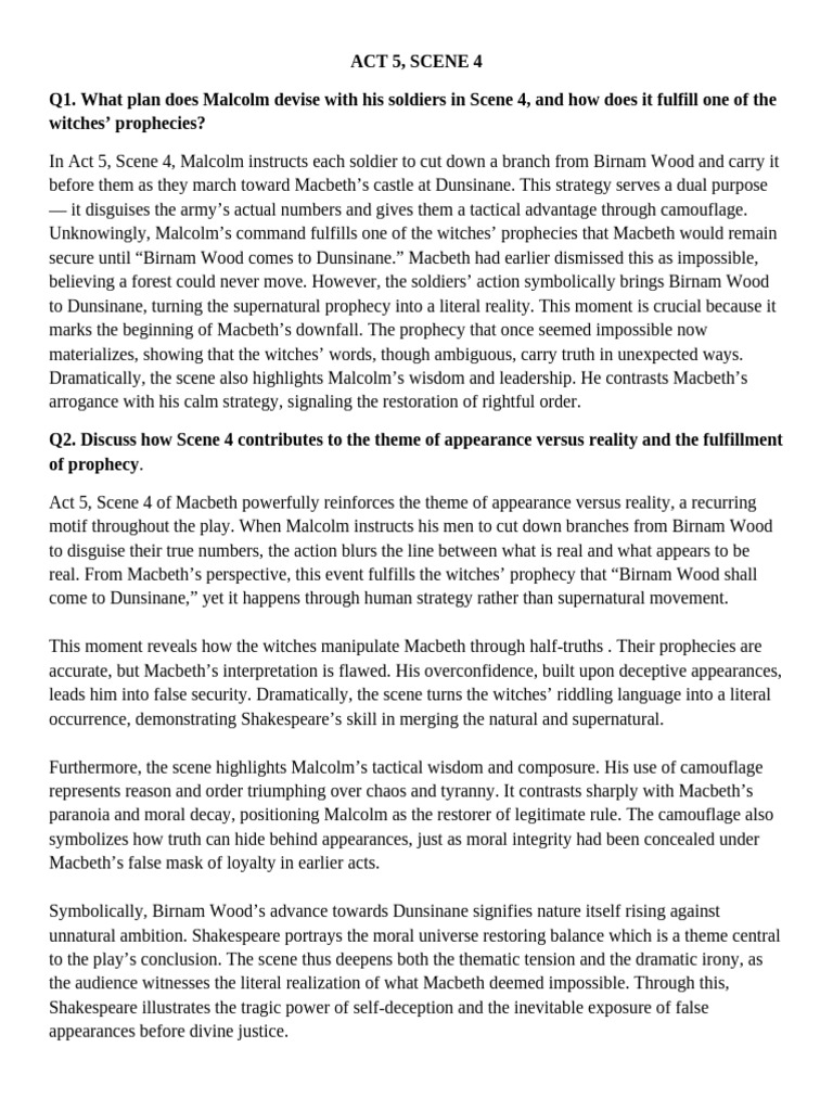 Macbeth Act 5 Scenes 4 To 8 | PDF | Macbeth