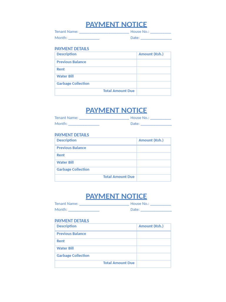 Payment Notice | PDF