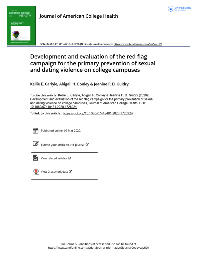 Development and Evaluation of The Red Flag Campaign For The Primary ...
