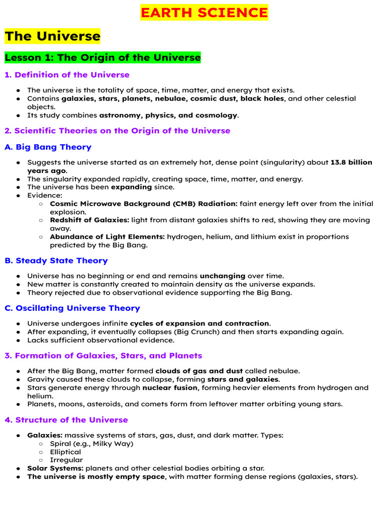 Origin of the Universe and Solar System | PDF | Planets | Universe