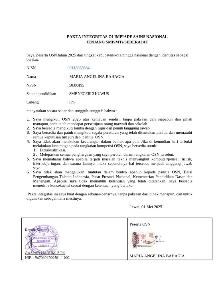 Pi Maria Angelina Bahagia | PDF
