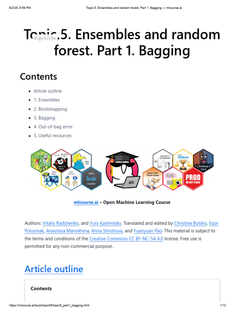 Topic 5. Ensembles and Random Forest. Part 1. Bagging - Mlcourse - Ai ...