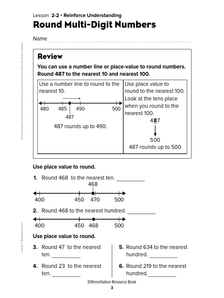 Reinforce Understanding - Round Multi-Digit Numbers | PDF | Chess ...