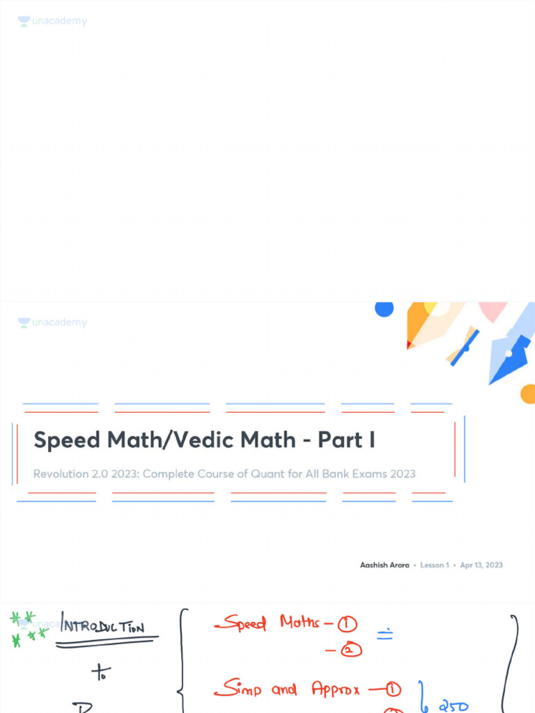 Speed MathVedic Math Part I With Anno | PDF
