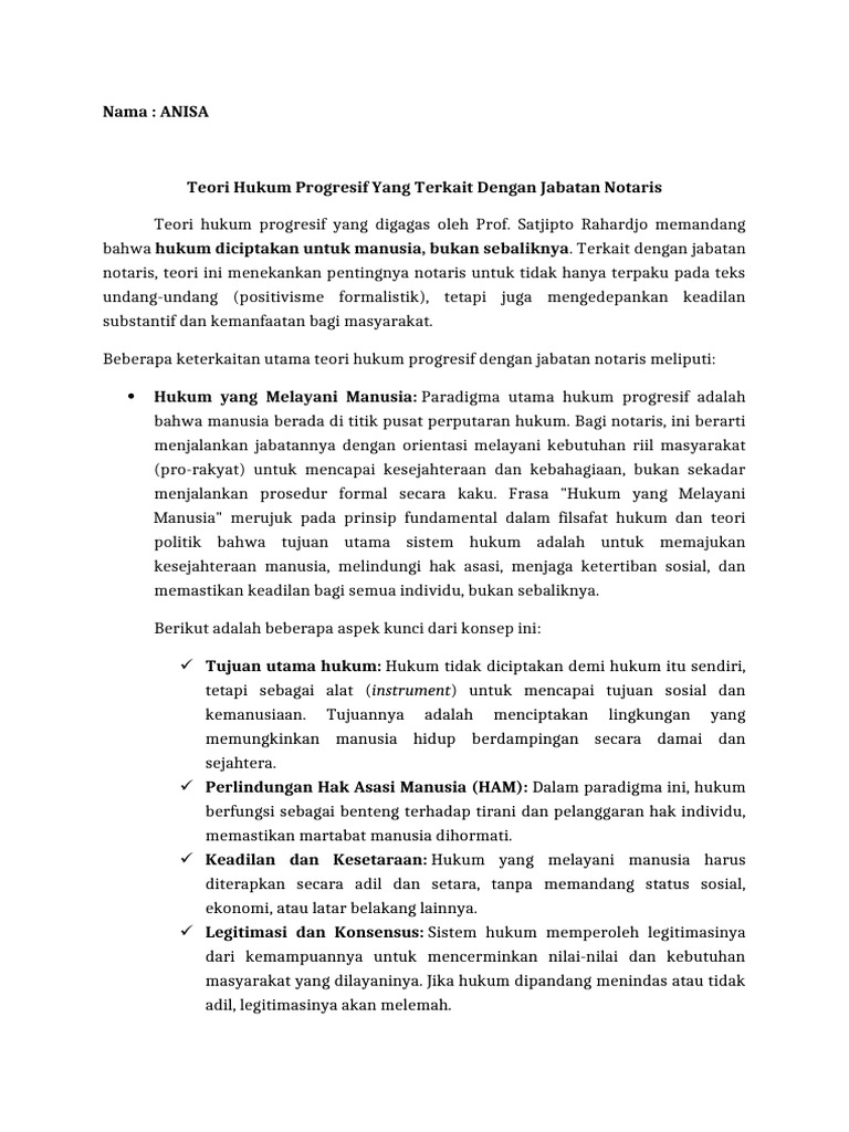 Hukum Progresif dan Peran Notaris | PDF