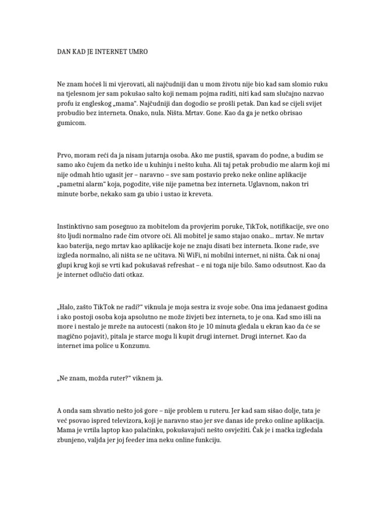 Dan Kad Je Internet Umro | PDF