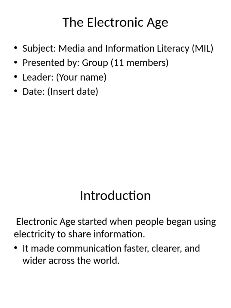 Overview of the Electronic Age | PDF | Telephone | Information Age