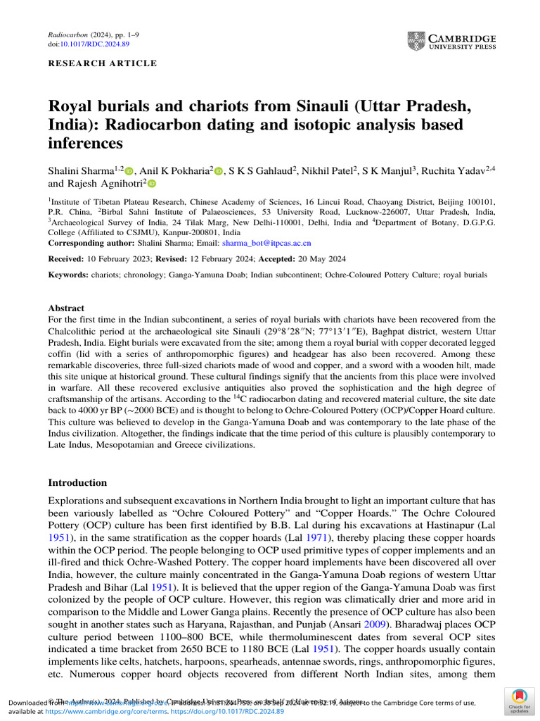 royal-burials-and-chariots-from-sinauli-uttar-pradesh-india-radiocarbon ...