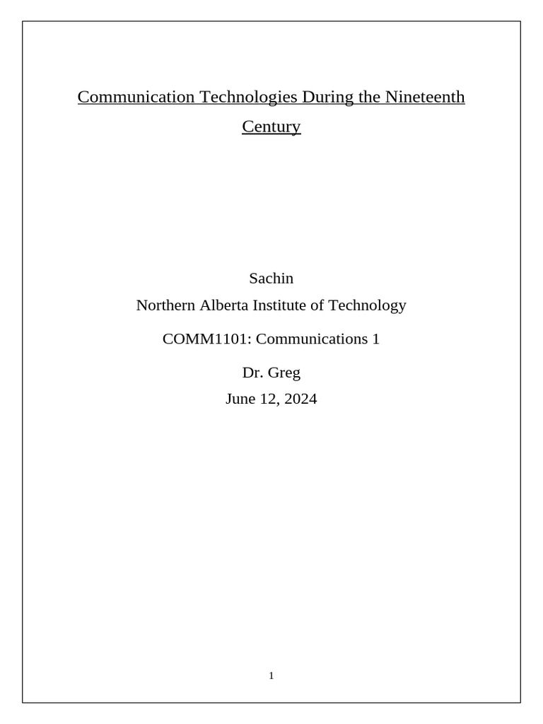 19th Century Communication Technologies | PDF | Telegraphy | Telephone