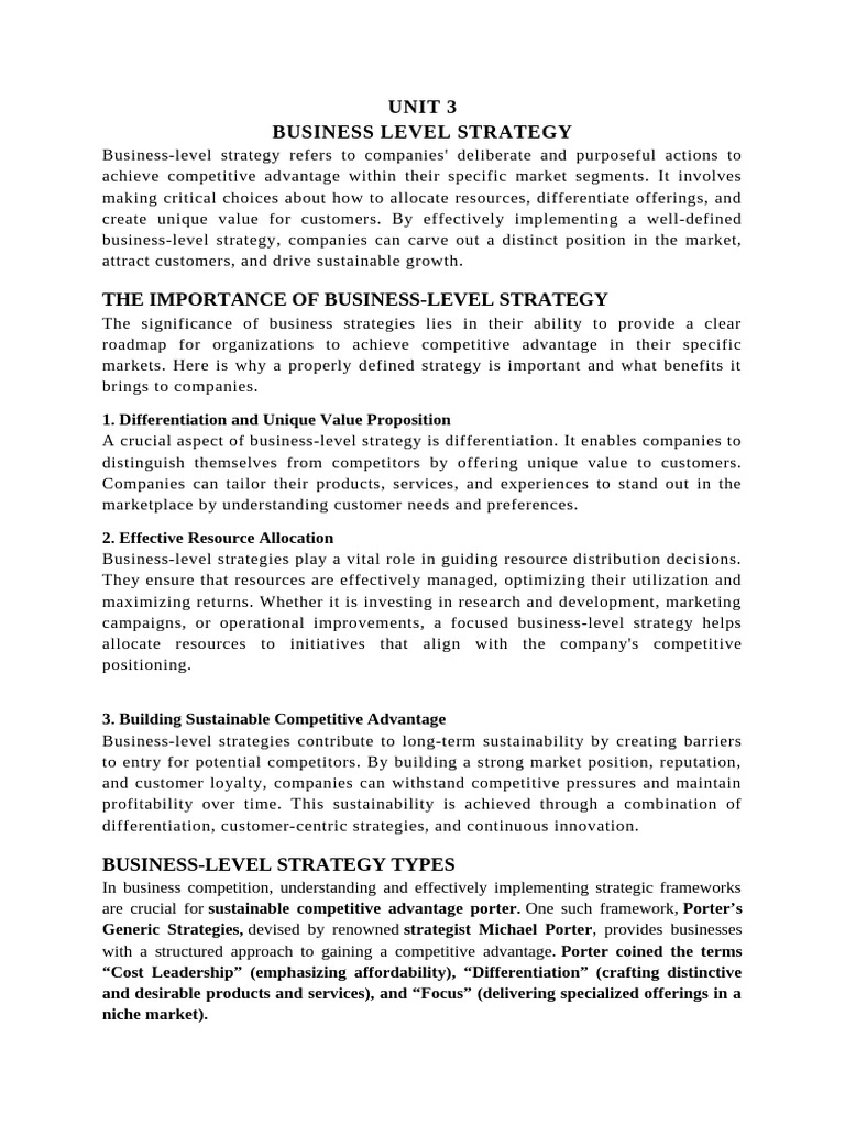 SM UNIT 3_103139 | PDF | Strategic Management | Competitive Advantage