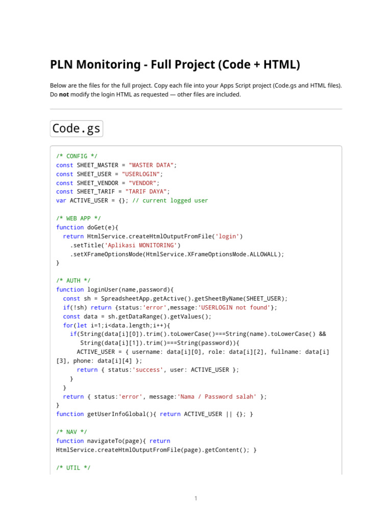Pln Monitoring - Full Project (code + Html) | PDF | Computer ...