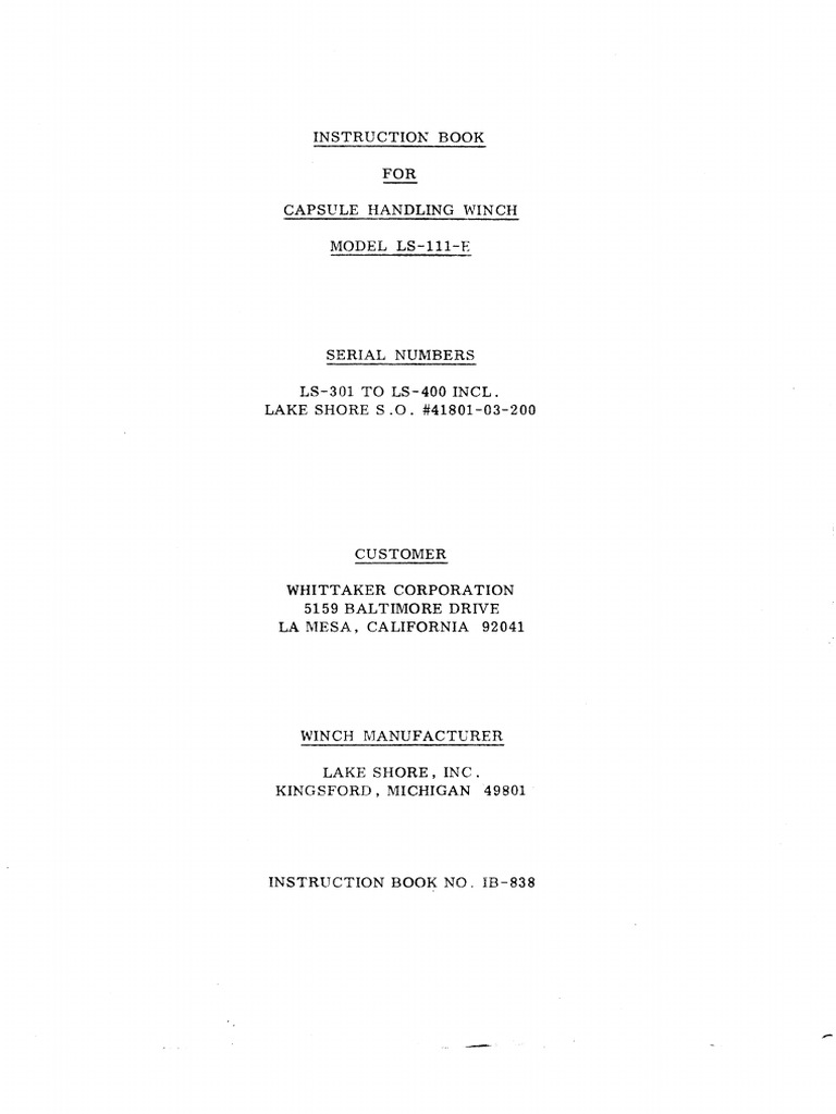Lake Shore - Model LS-111-E | PDF