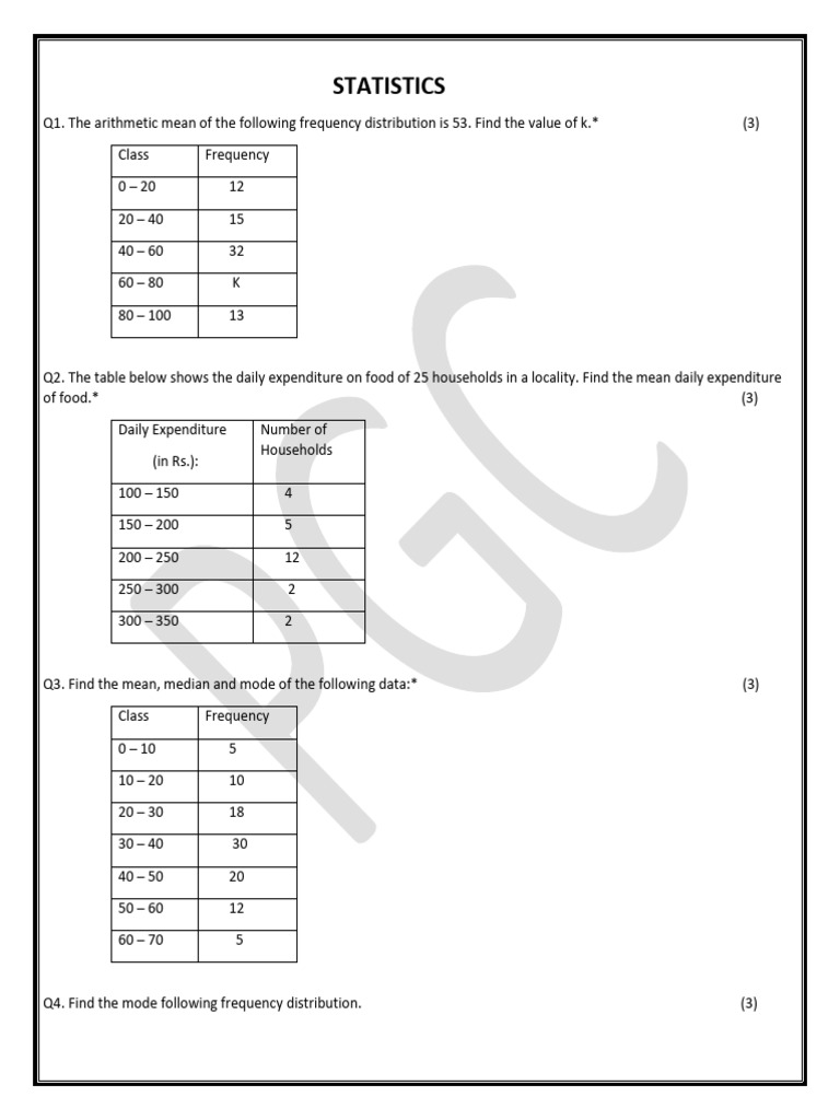 Statistical Analysis of Frequency Distributions | PDF | Descriptive ...