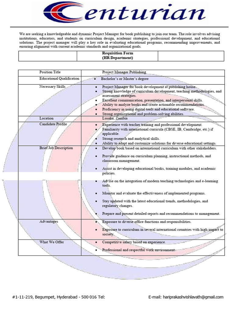 JD - Project Manager Publishing | PDF | Curriculum | Teachers