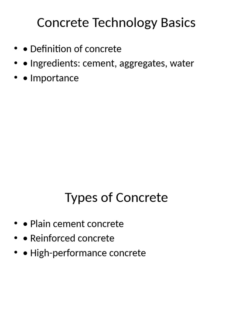 Concrete Technology | PDF