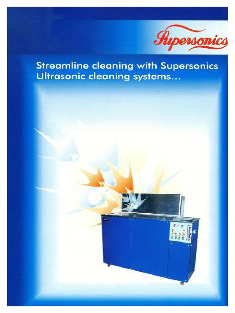 Catalogue of Ultrasonic Cleaning Systems | PDF