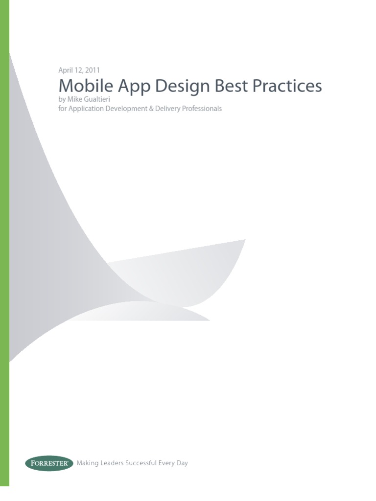Forrester Mobile App Design Best Practices | PDF | Mobile Device ...