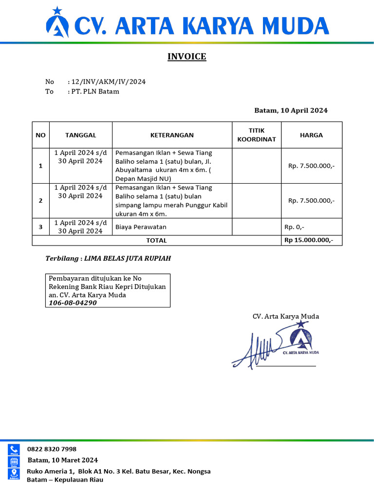 Invoice April 2024 | PDF