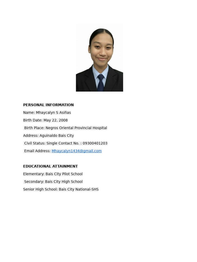 Personal Information | PDF