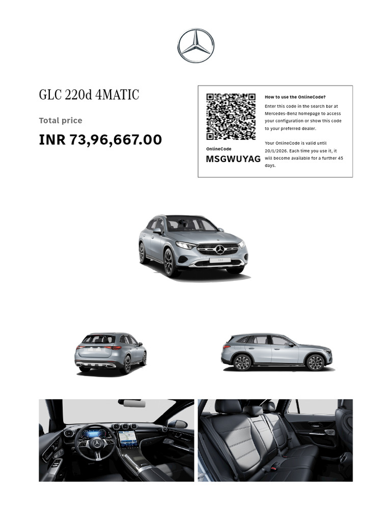 GLC 220d 4MATIC Specifications & Price | PDF | Luxury Vehicles ...