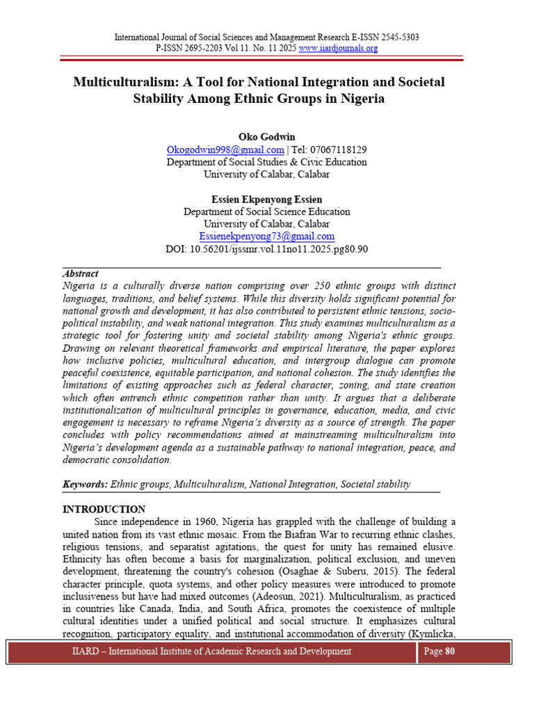 Multiculturalism a Tool for National 80-90 | PDF | Multiculturalism ...