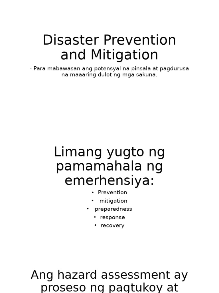 Disaster Prevention and Mitigation | PDF