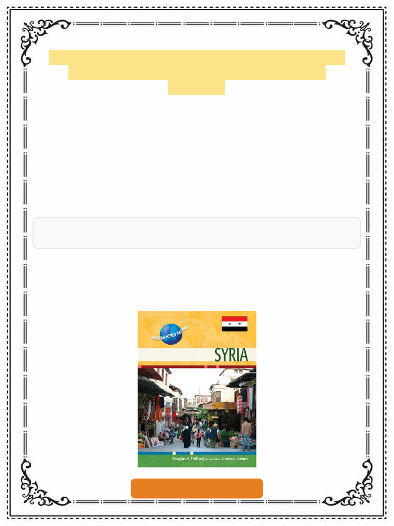 Syria Modern World Nations 1st Edition Douglas A. Phillips Ebook New ...