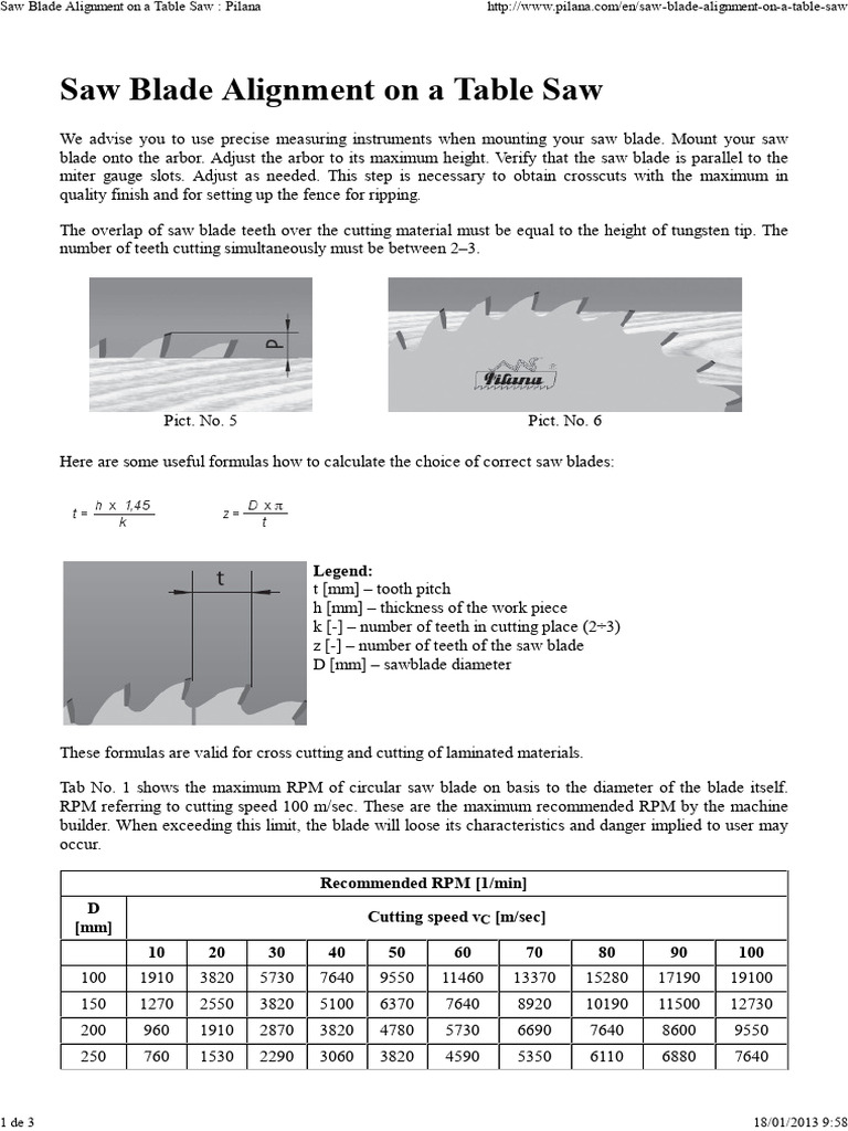 Saw Blade Alignment on a Table Saw _ Pilana | PDF | Cutting Tools | Tools