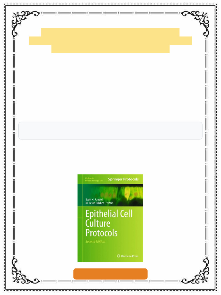 Epithelial Cell Culture Protocols Second Edition Amanda Simcox (Auth ...