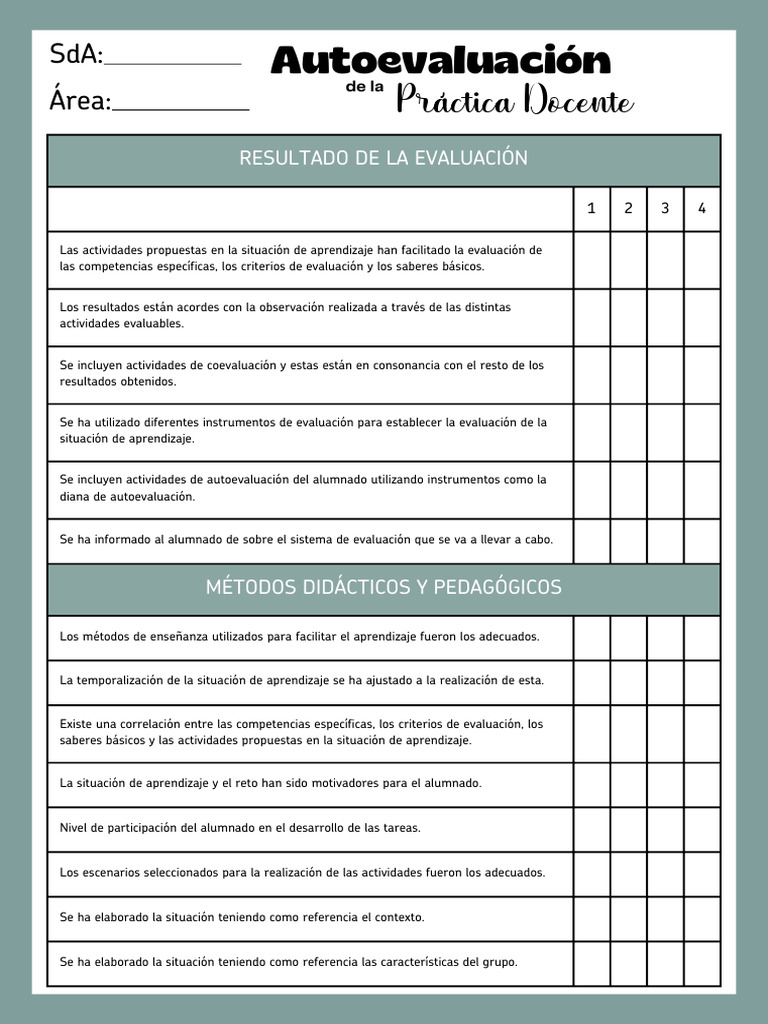 Modelo Autoevaluación | PDF | Evaluación | Aprendizaje