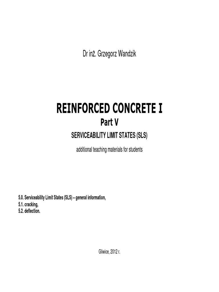 Serviceability Limit States in RC Design | PDF | Deformation ...