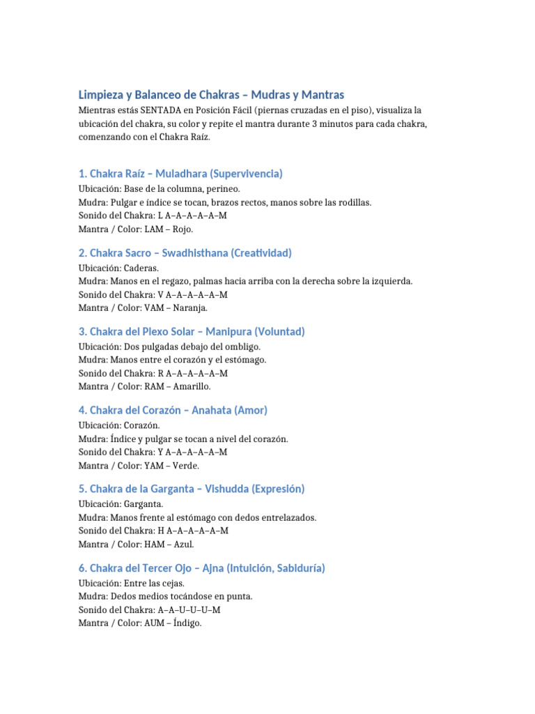 Chakras Mudras Mantras | PDF